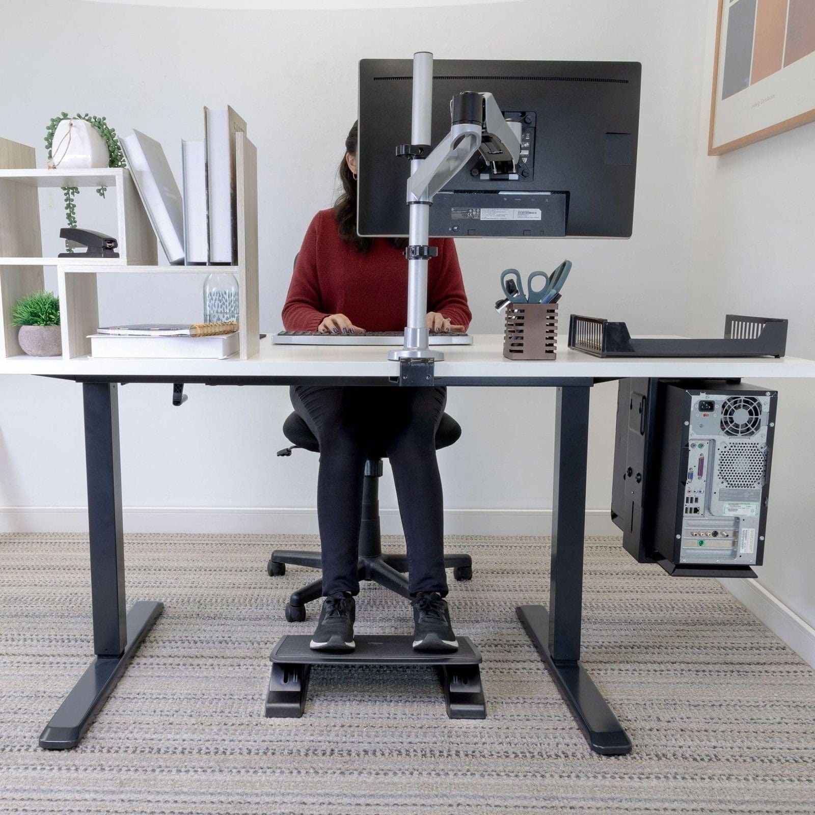 Standing desk foot store