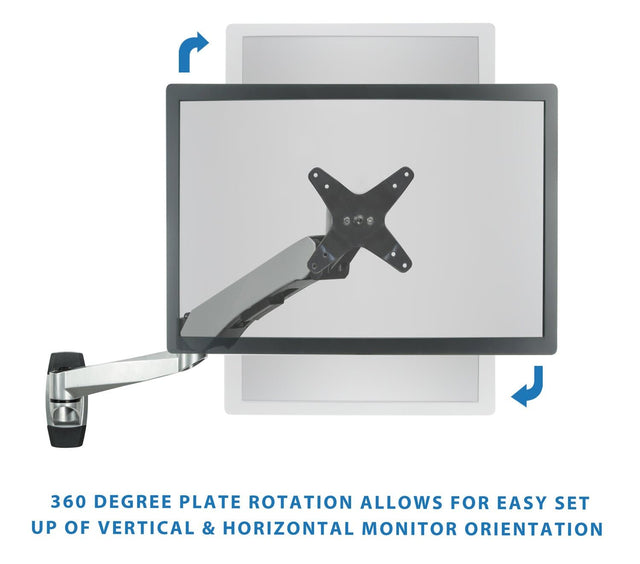 CLiX Series Full Motion Single Monitor Wall Mount with Gas Spring Arm ...