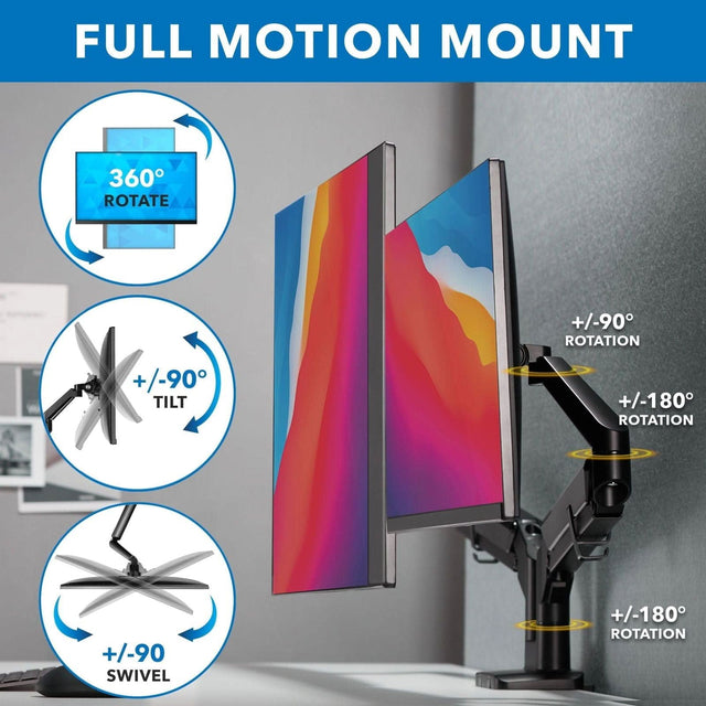 Dual Monitor Mount With Low Profile Gas Spring Arms – Mount-It!