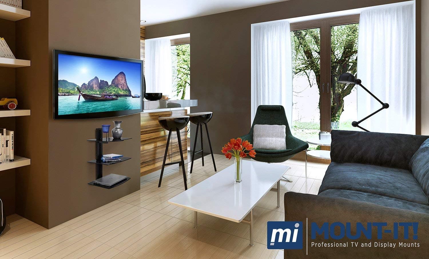 Mount It Floating Wall Mounted Shelf Stand MI 893