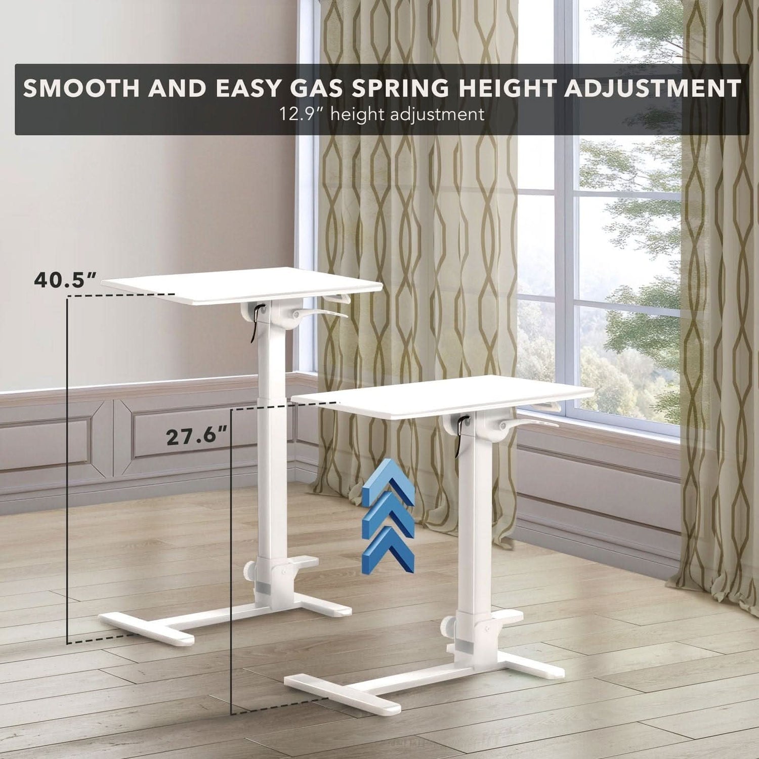 Mount-It! Foldable Rolling Overbed Table | holds up to 55 lbs | MI-8046