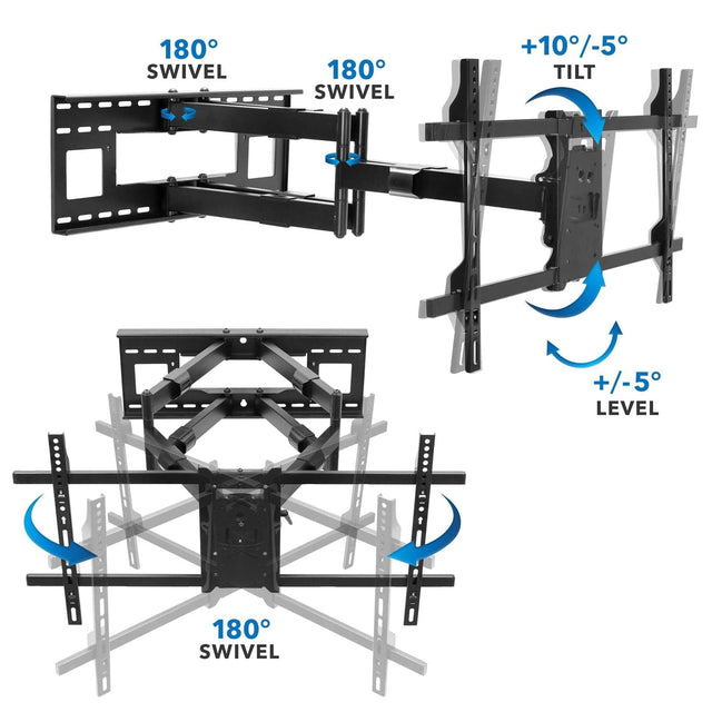 Heavy Duty Dual Arm TV Wall Mount with Extra Long Extension – Mount-It!