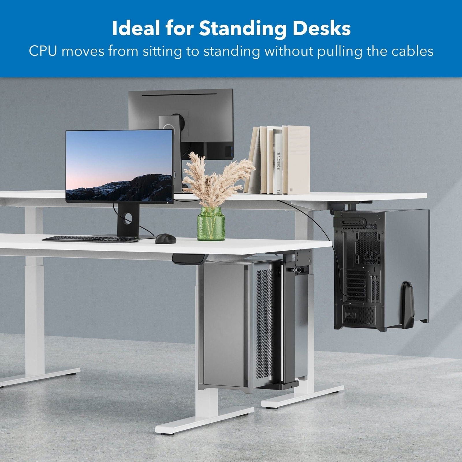 Mount It Heavy Duty Under Desk Wall CPU Mount Matte Black