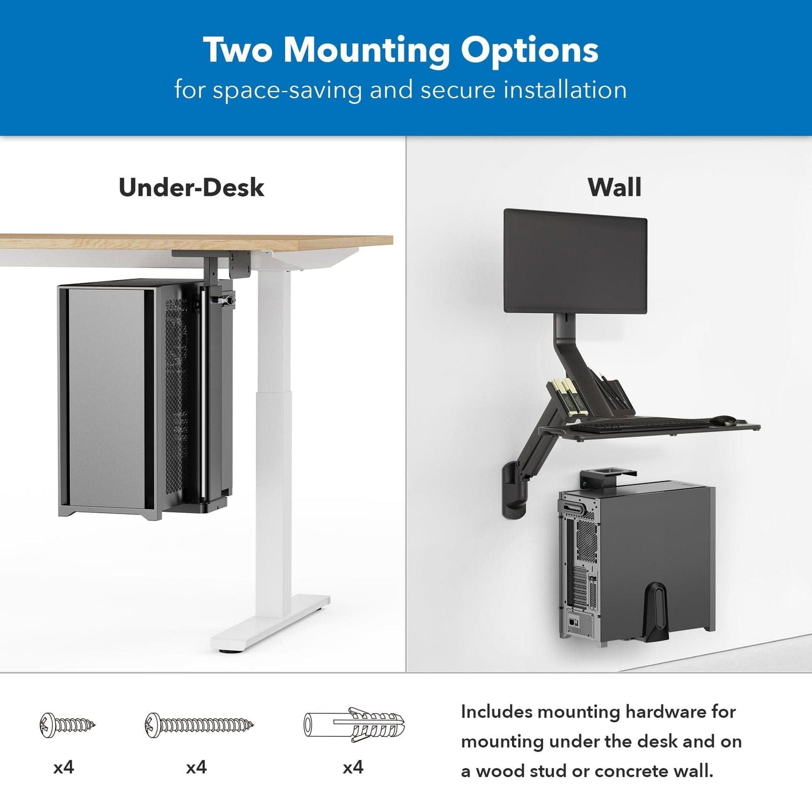 Heavy Duty Under Desk Wall CPU Mount Mount It