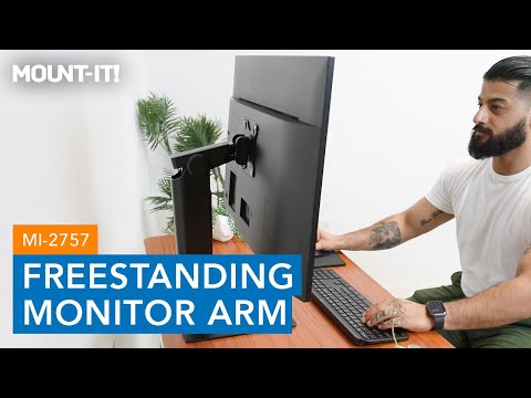 Freestanding Monitor Arm With Height Adjustment - Mount-It! – MI-2757 ...
