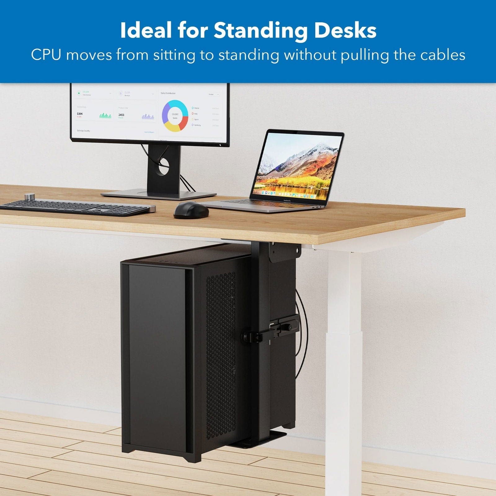 Mount It MI 7170 Rotating Heavy Duty Under Desk or On Wall CPU Mount