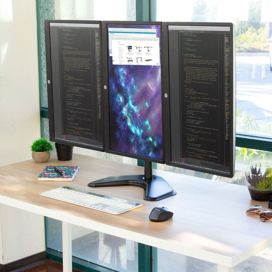 Triple Monitor Stand for Screens up to 27" – MI-2789XL – Mount-It!