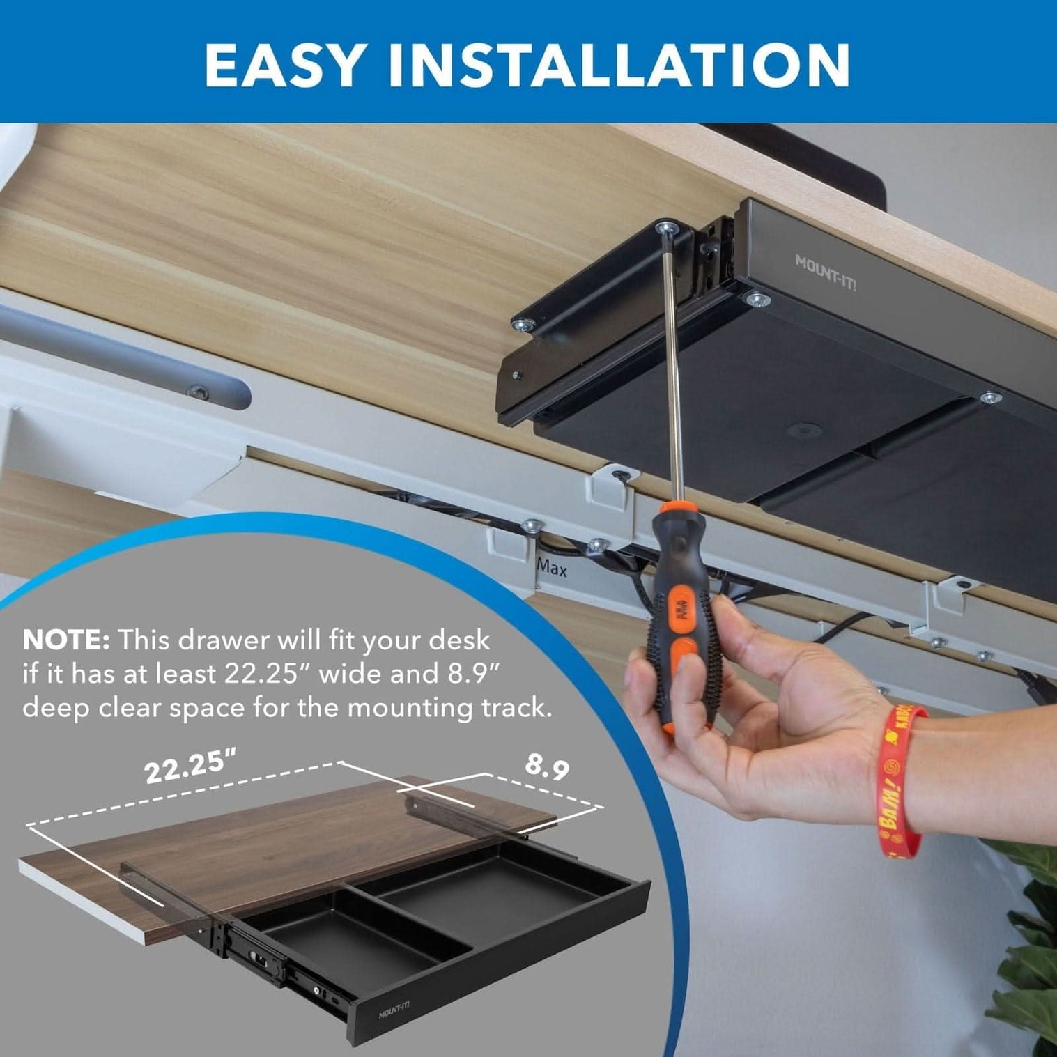 Under Desk Drawer - Shallow - Mount-It! – MI-7294BLK – Mount-It!